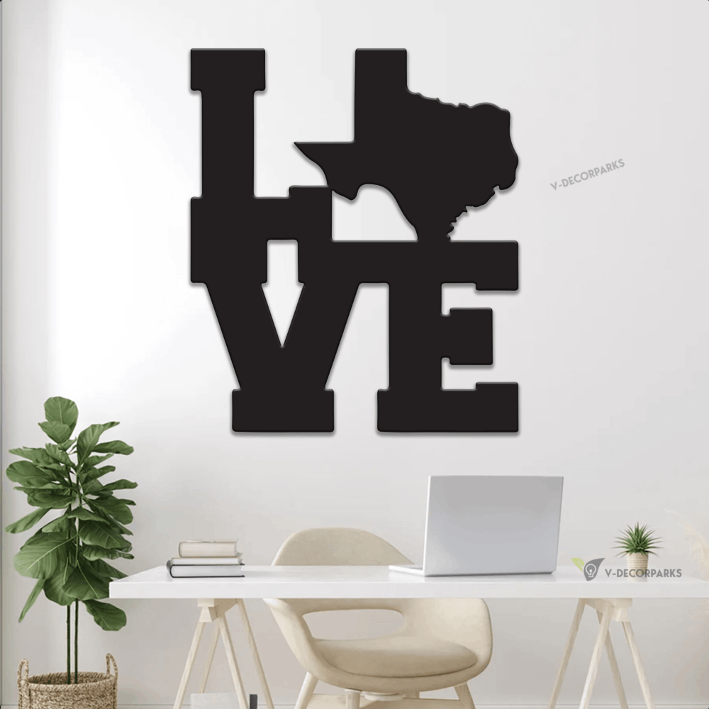 Metal I Love Texas Led Light Sign, Metal Texas Sign, Custom Texas Sign ...