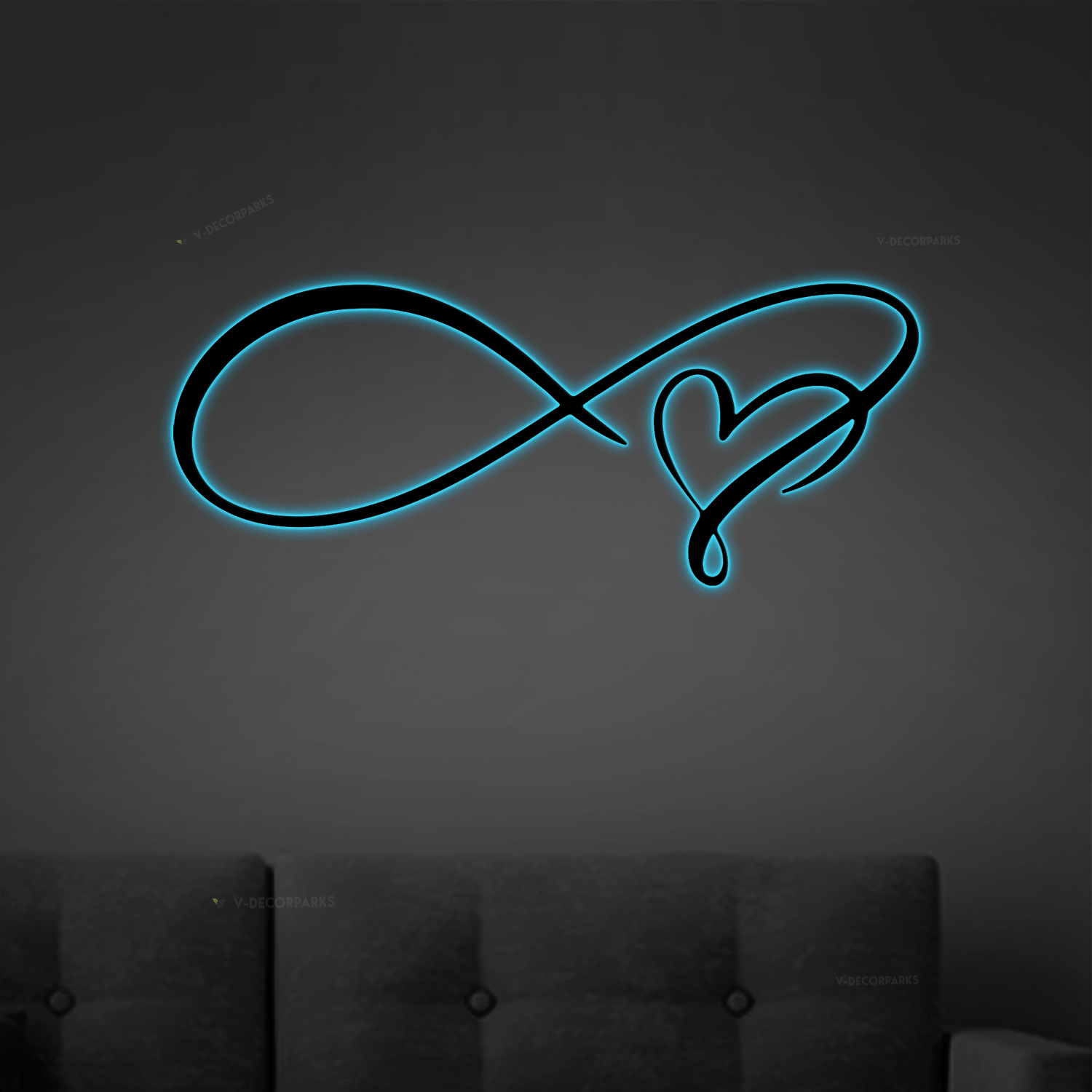 Metal Infinity Heart Sign - Metal Infinity Symbol And Heart Wall Decor ...