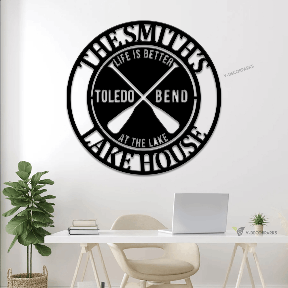 Metal Lake House Sign With Led Lights, Lake Sign, Lakehouse Sign ...