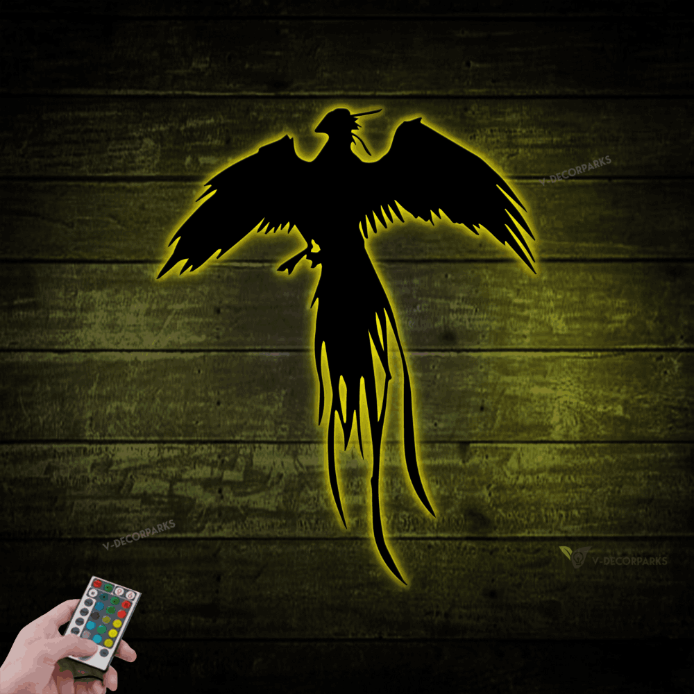 Metal Phoenix, Metal Phoenix Led Lights Wall Art, Phoenix Art, Phoenix ...