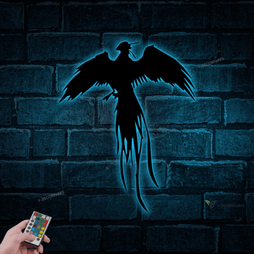 Metal Phoenix, Metal Phoenix Led Lights Wall Art, Phoenix Art, Phoenix ...