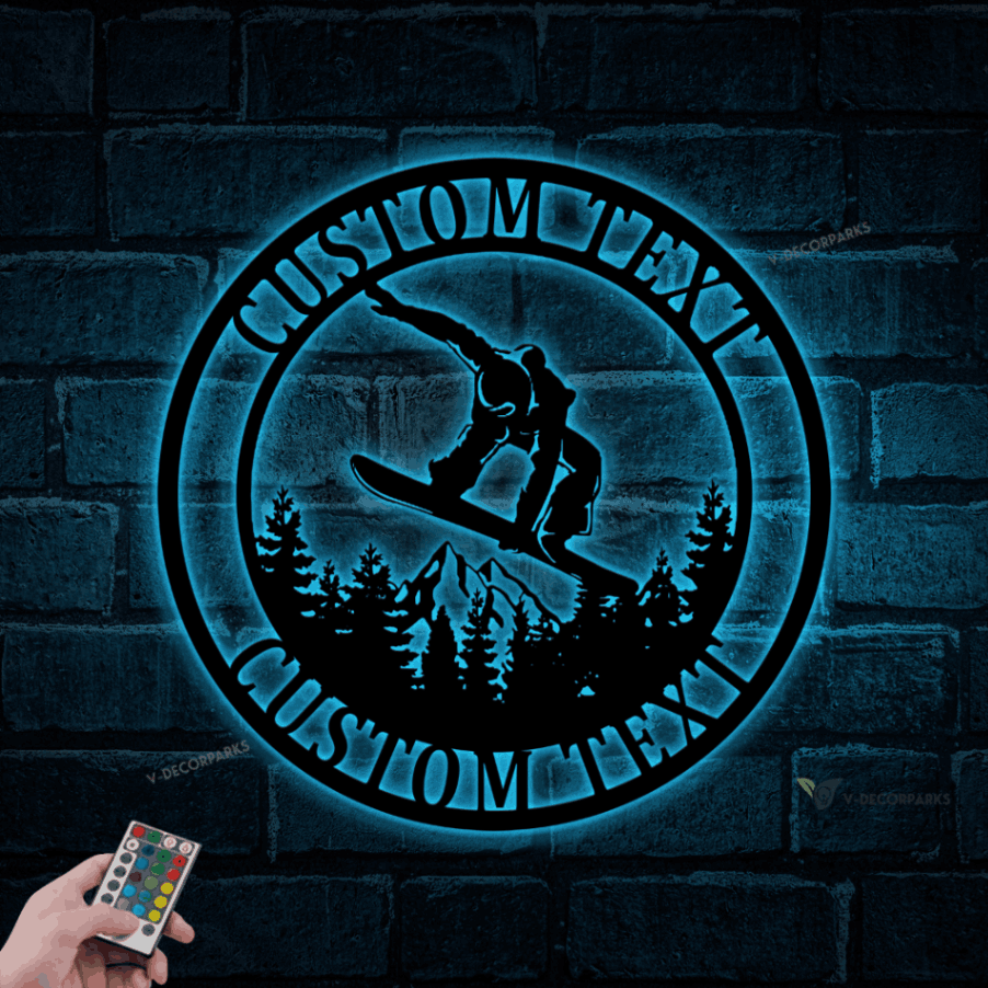 Metal Snowboarding Sign Led Lights, Snowboarding Sign, Extreme Games ...