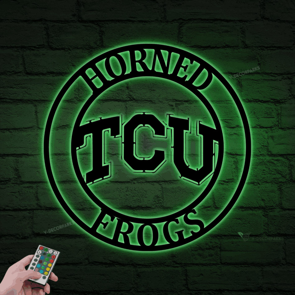 Metal Tcu Sign With Led Lights, Texas Christian University Sign, Tcu ...