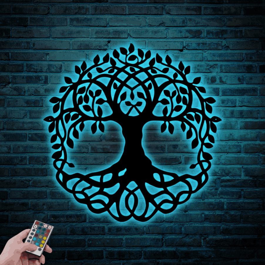 Metal Tree Of Life Led Lights, Wall Art Tree Of Life Wall Decor Tree Of ...