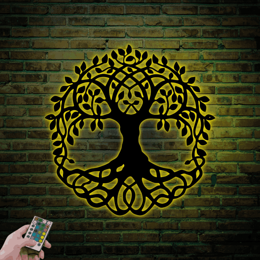 Metal Tree Of Life Led Lights, Wall Art Tree Of Life Wall Decor Tree Of ...