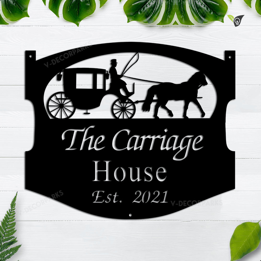 Personalized Carriage House Metal Sign, Outdoor Decor, Gate Hanging ...
