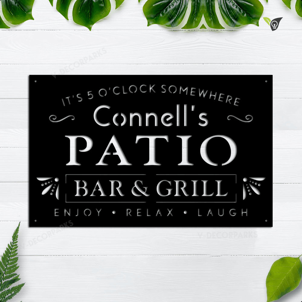 Custom Patio Bar And Grill Metal Wall Hanging, Bar And Grill Sign ...