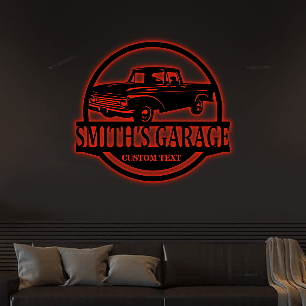 Personalize Car Sign With Led Lights Monogram Steel Sign Custom Car ...