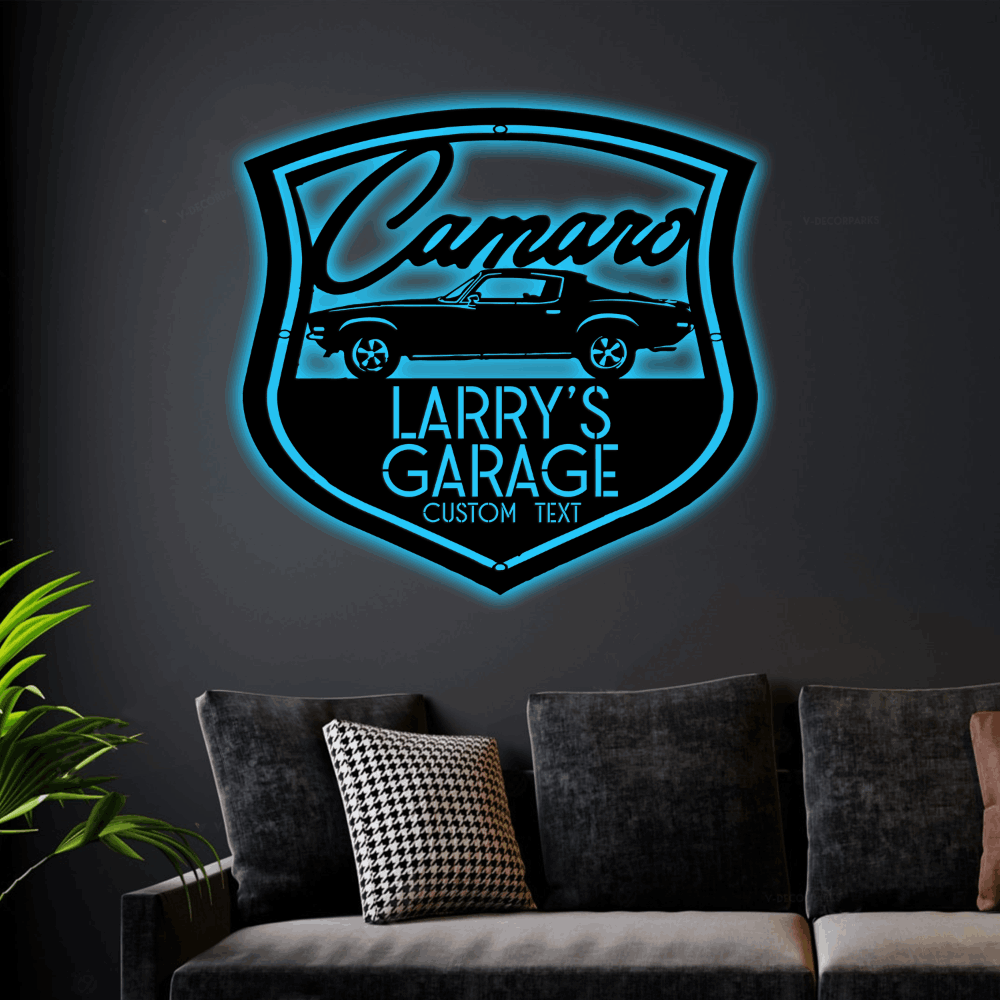 Personalize Car With Led Lights Sign Monogram Steel Sign, Custom Garage ...