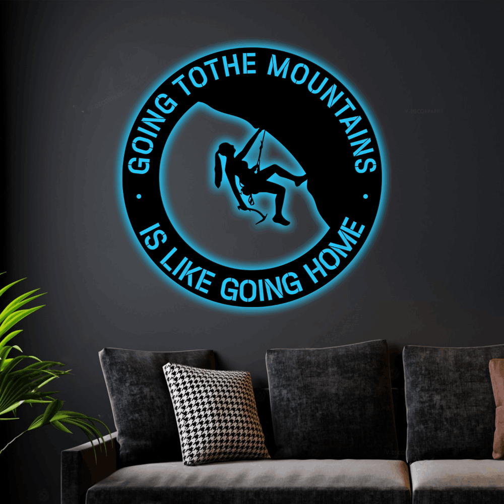 Personalize Climbing With Led Lights Sign Monogram Steel Sign ...