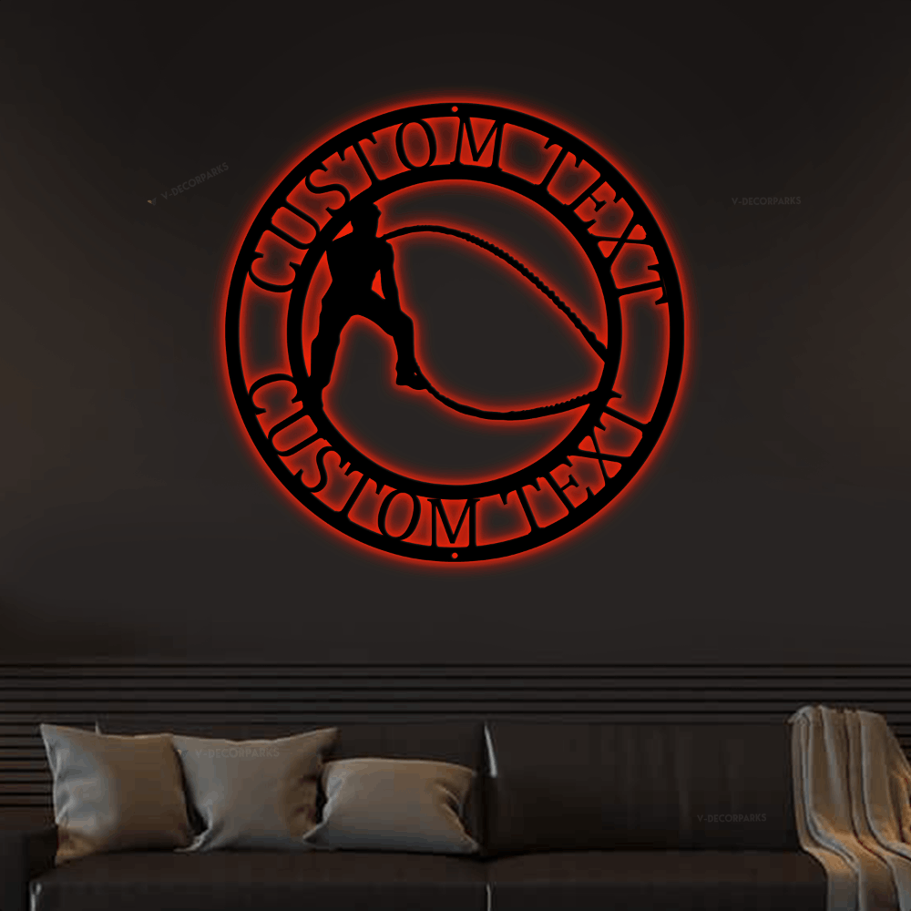 Personalized Workout Monogram Steel Sign With Led Lights, Customize ...