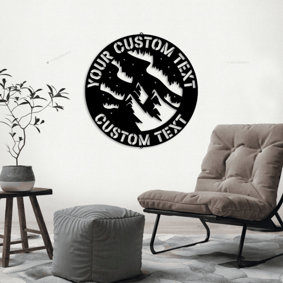 Personalize Mountain Range Sign With Led Lights, Custom Mountain Range ...