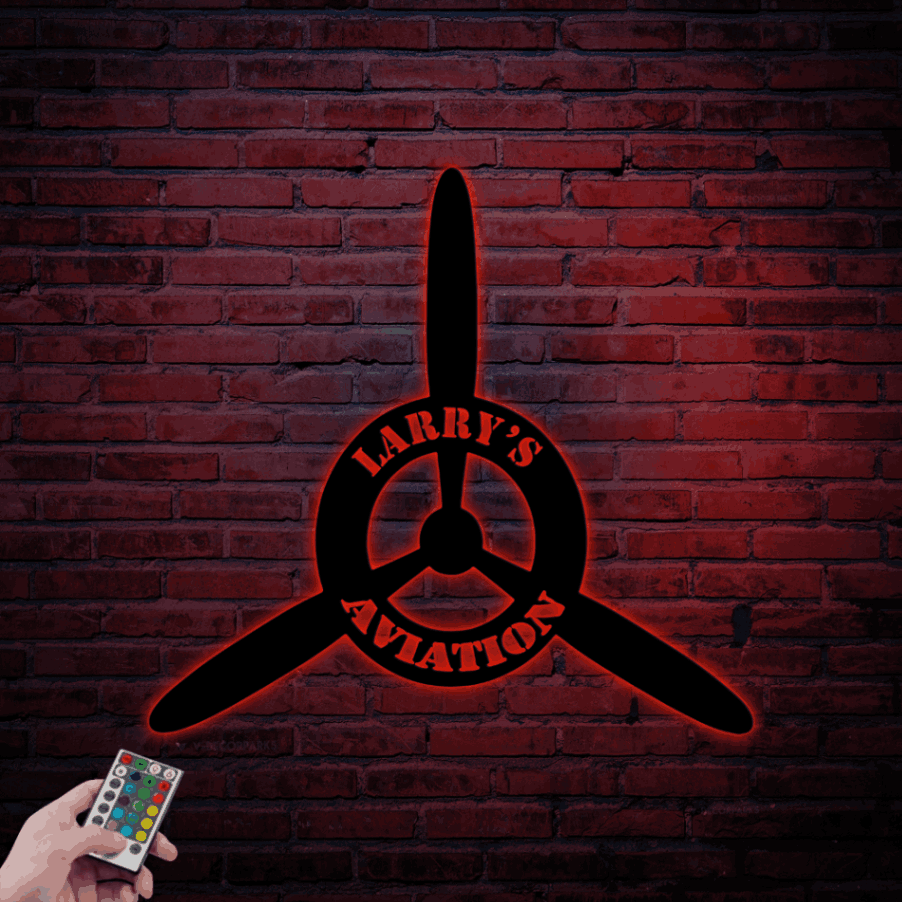 Personalized Airplane Propeller Sign With Led Lights, Aviation Gift ...
