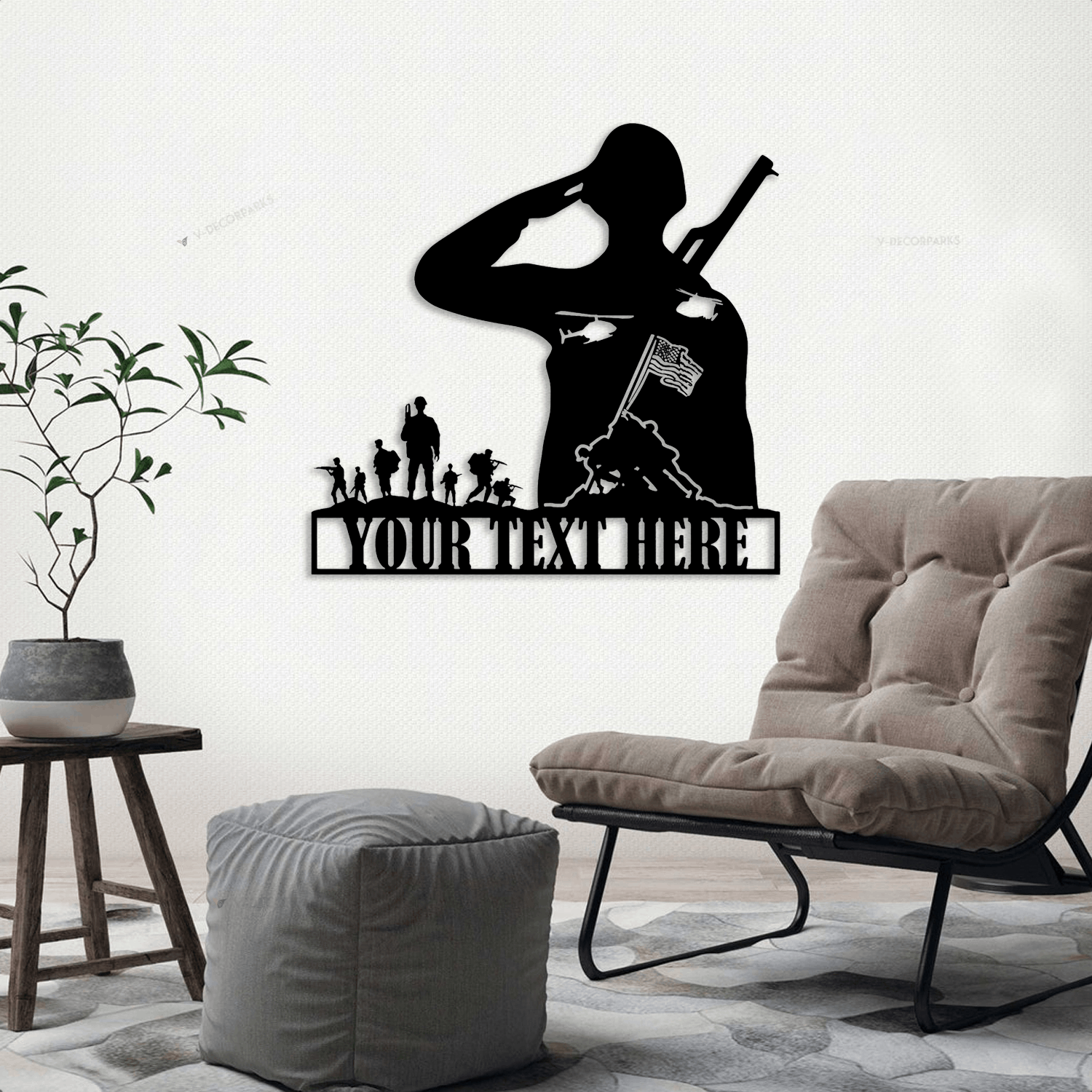 Personalized Army Soldiers Salute Name Metal Sign With Led Lights, Us ...