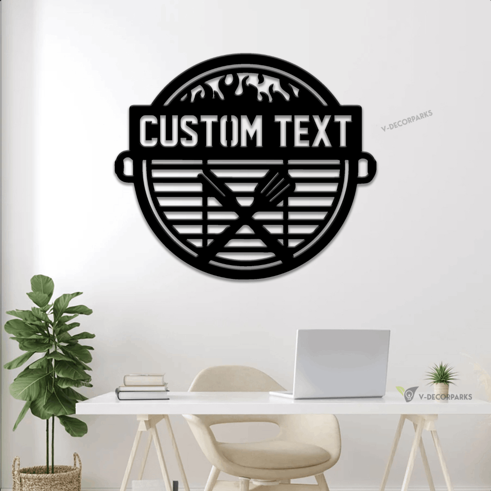 Personalized Bbq & Grill Metal Wall Led Lights, Custom Kitchen Sign ...