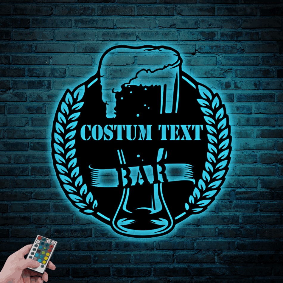 Personalized Bar Sign Led Lights, Home Bar Wall Decor, Custom Bar Sign ...