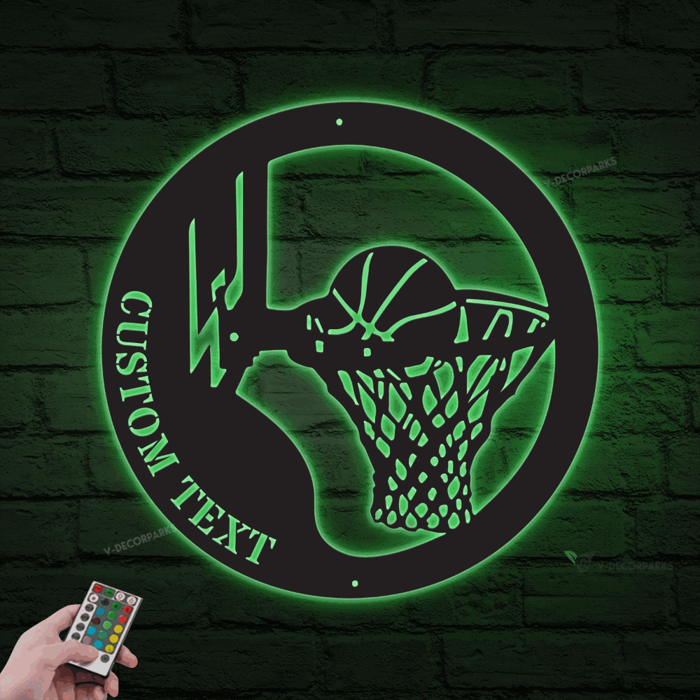 Personalized Basketball Metal Sign Led Lights, Basketball Team Gift ...