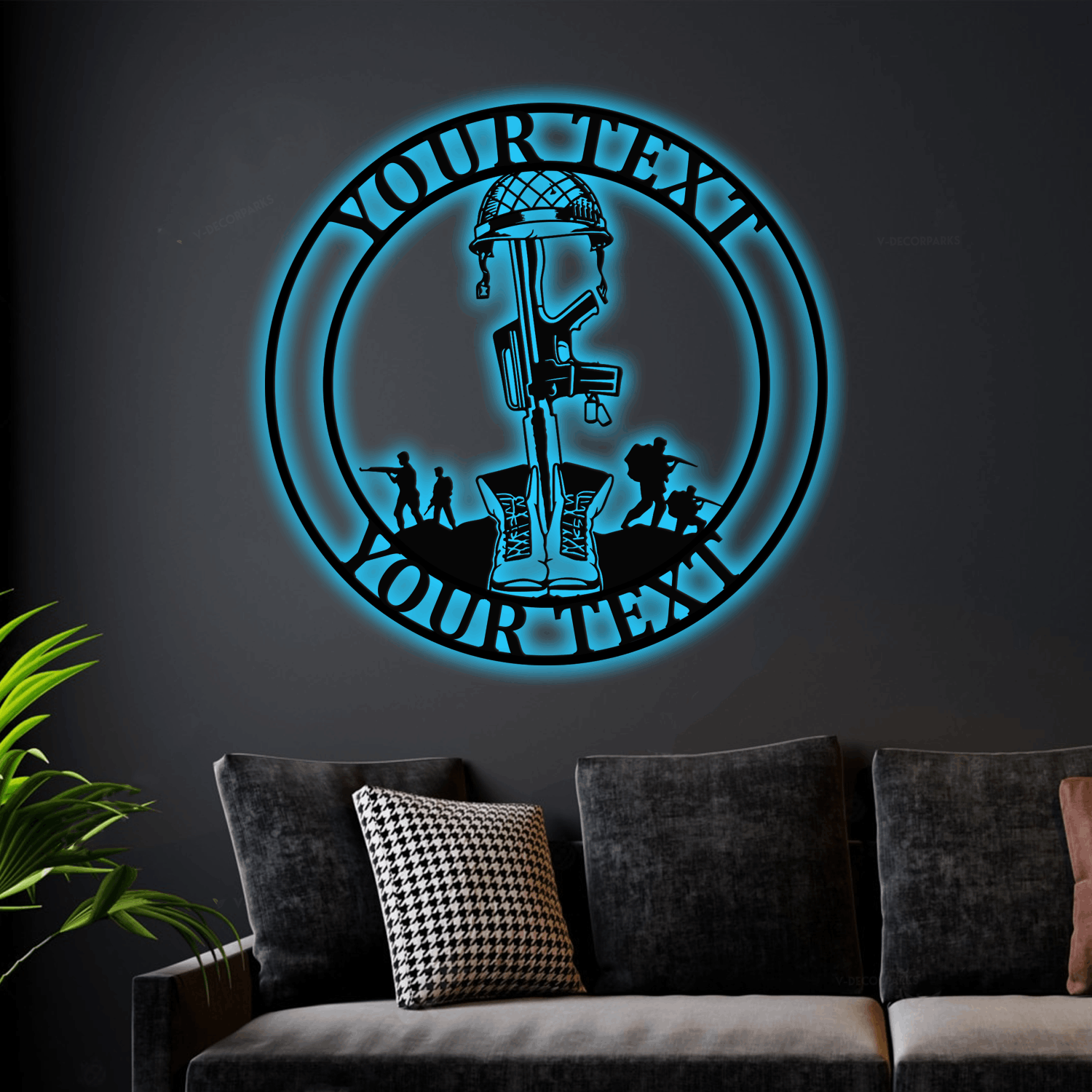 Personalized Battlefield Cross Metal Sign With Your Custom Text With ...
