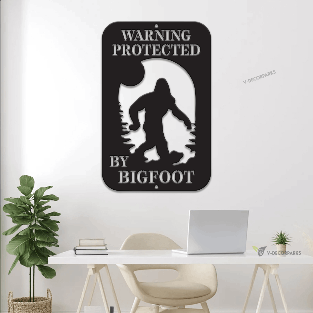 Personalized Bigfoot Warning Protected Sign With Led Lights, Property ...