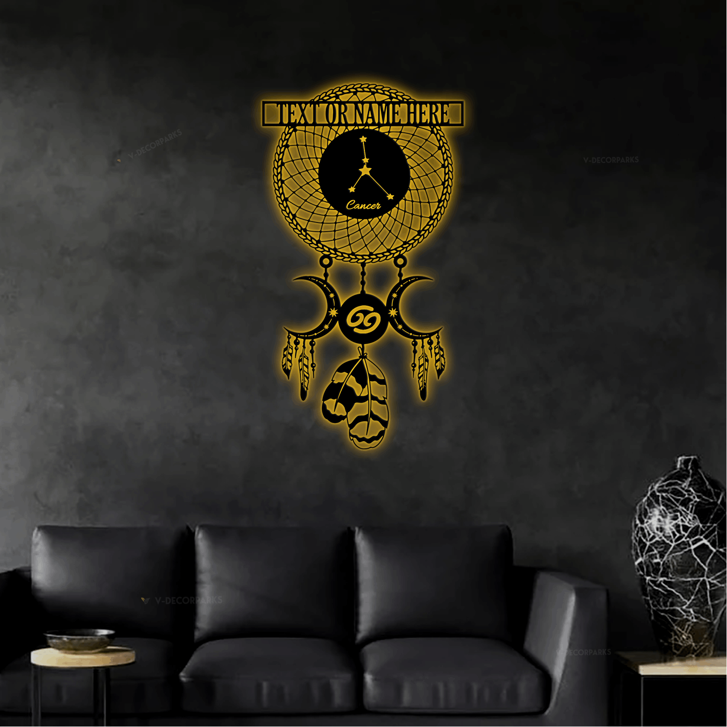 Personalized Cancer Constellation Zodiac Dreamcatcher Metal Sign With ...