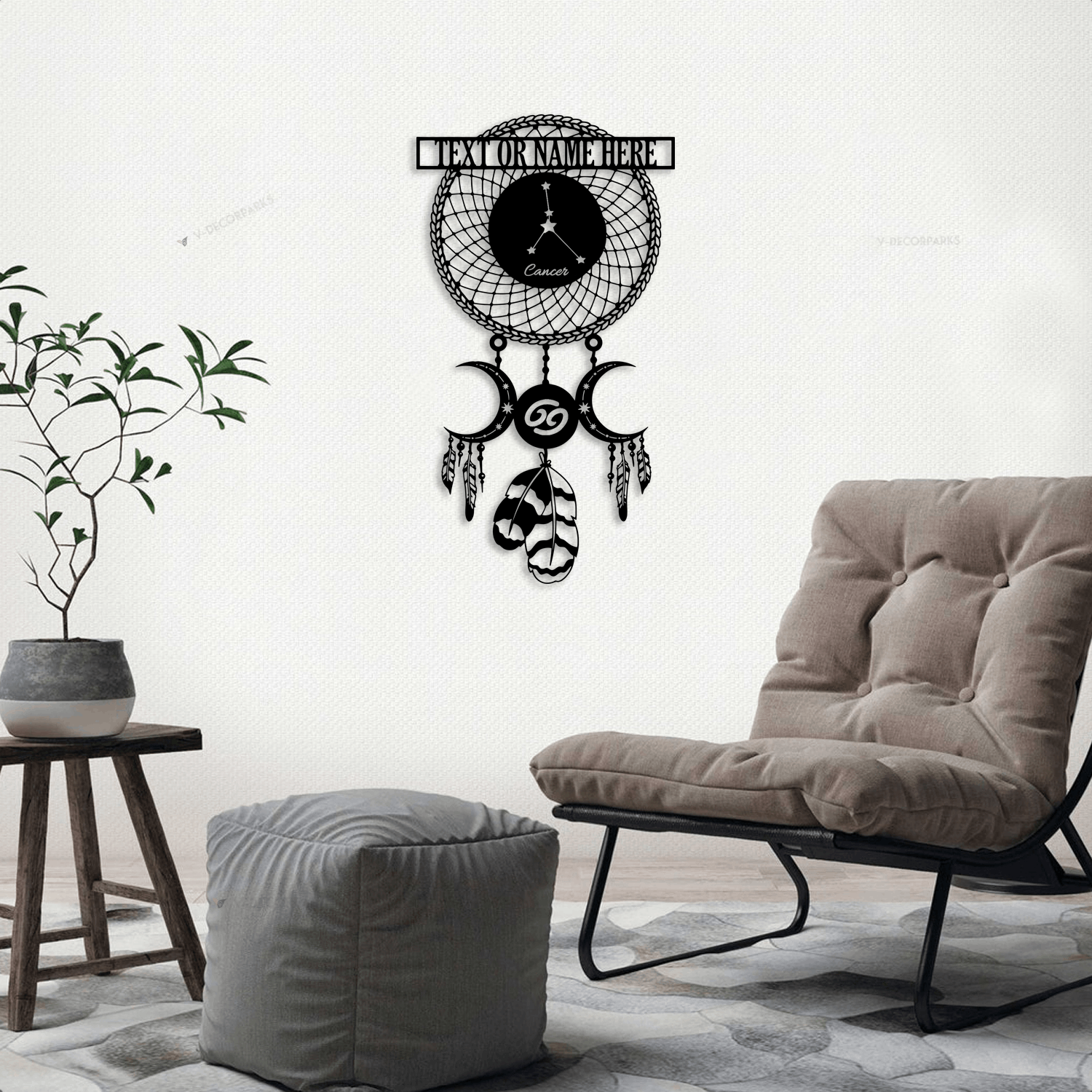 Personalized Cancer Constellation Zodiac Dreamcatcher Metal Sign With ...