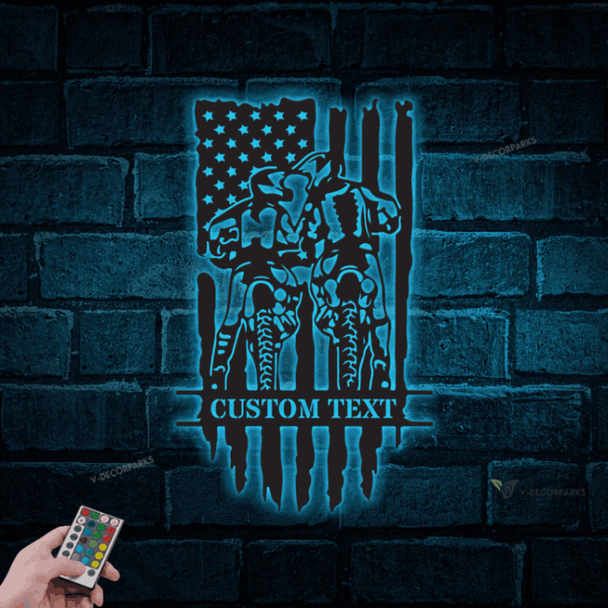 Personalized Dirt Bike Couple Metal Sign With Led Lights, Custom Biker ...