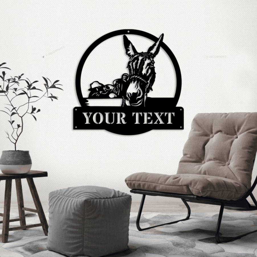 Personalized Donkey Metal Sign With Led Lights, Farm Animals Sign ...