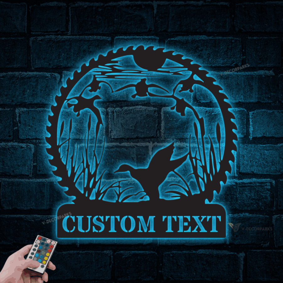 Personalized Duck Metal Wall With Led Lights, Custom Hunting Duck Sign ...