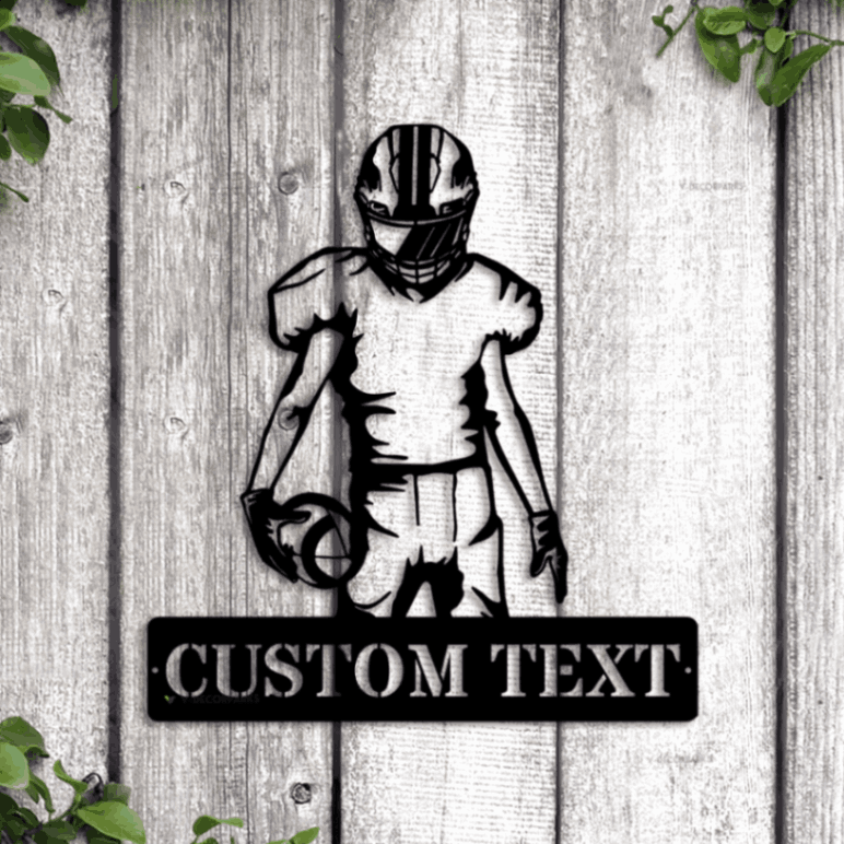 Personalized Football Sign Led Lights, Football Metal Wall Art, Custom ...