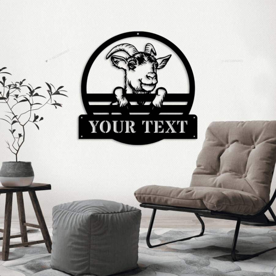Personalized Goat Farm Monogram Metal Sign Art With Led Lights, Custom ...