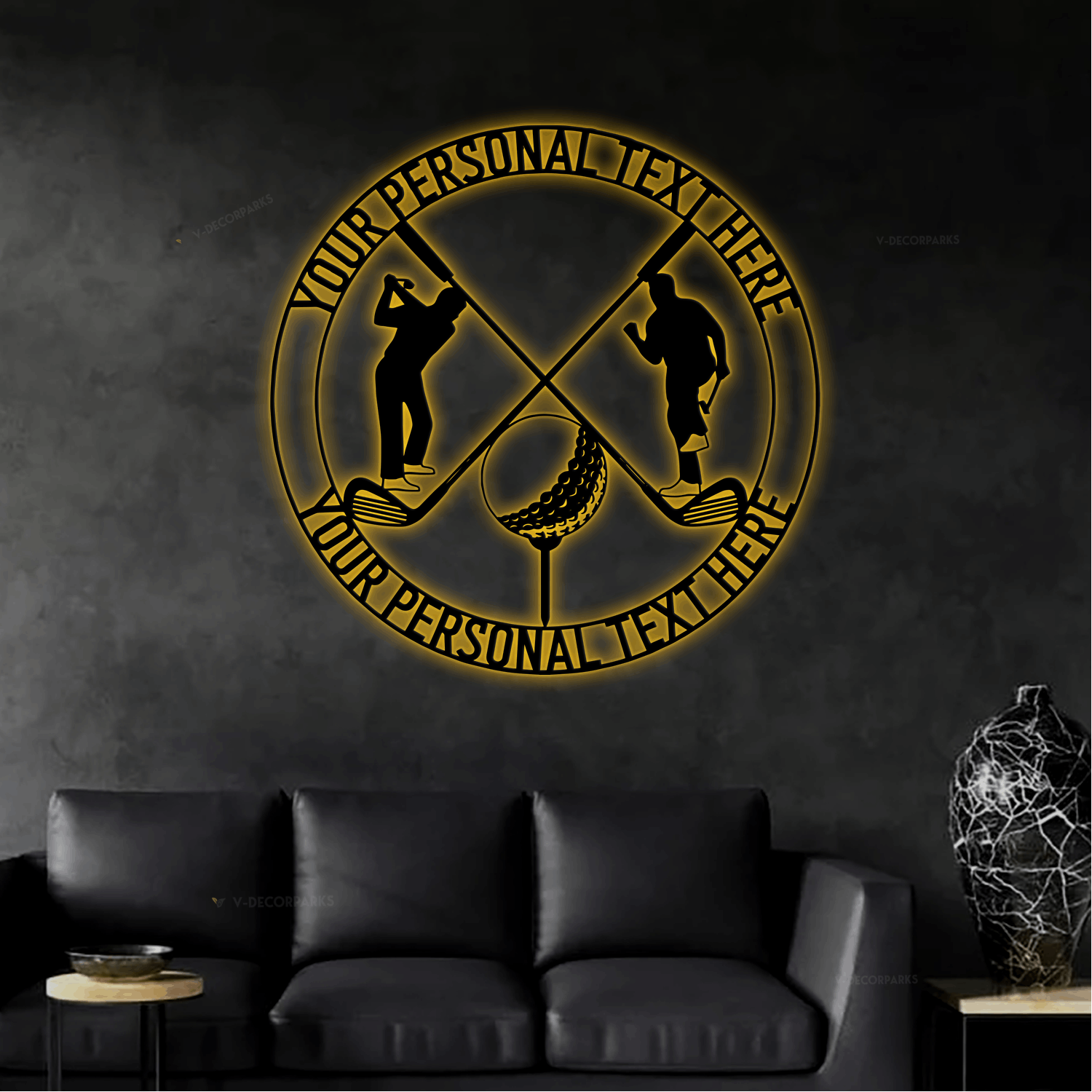 Personalized Golf Clubs Metal Sign With Your Custom Text With Led ...
