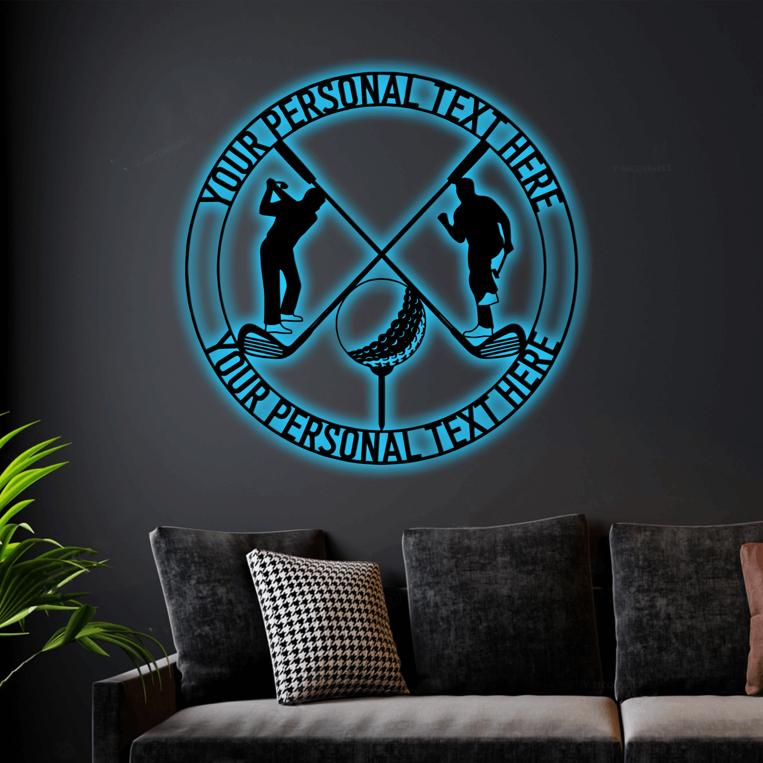 Personalized Golf Clubs Metal Sign With Your Custom Text With Led ...