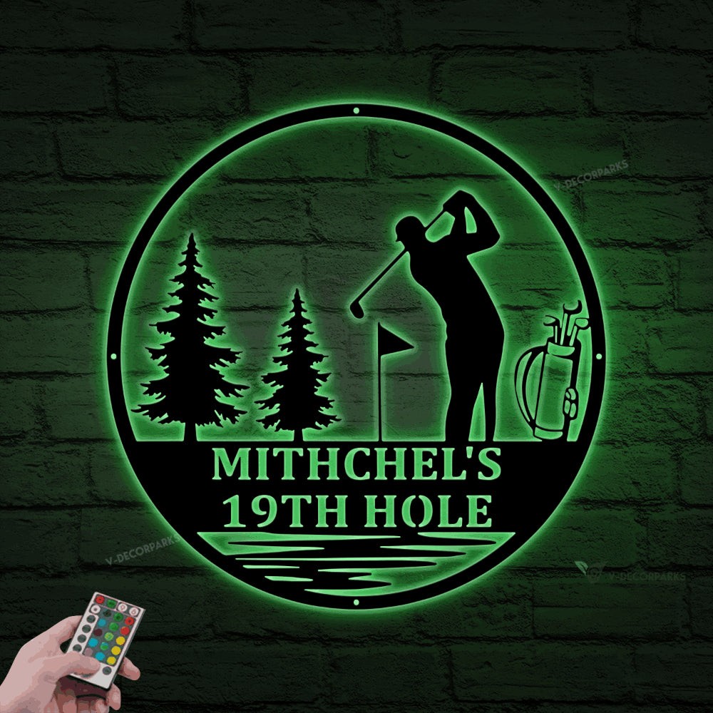 Personalized Golf Sign With Led Lights, Personalized Golf Decor, Golf ...