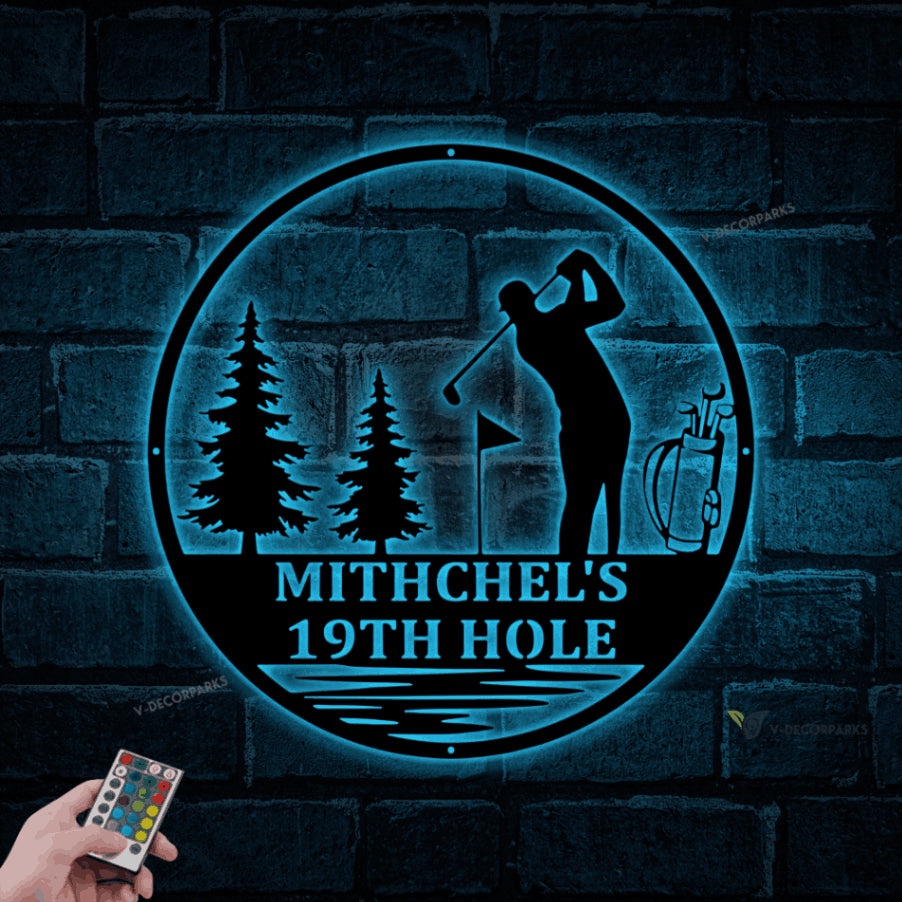Personalized Golf Sign With Led Lights, Personalized Golf Decor, Golf ...