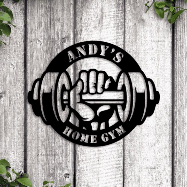 Personalized Gym Metal Sign With Led Lights, Home Gym Signs ...