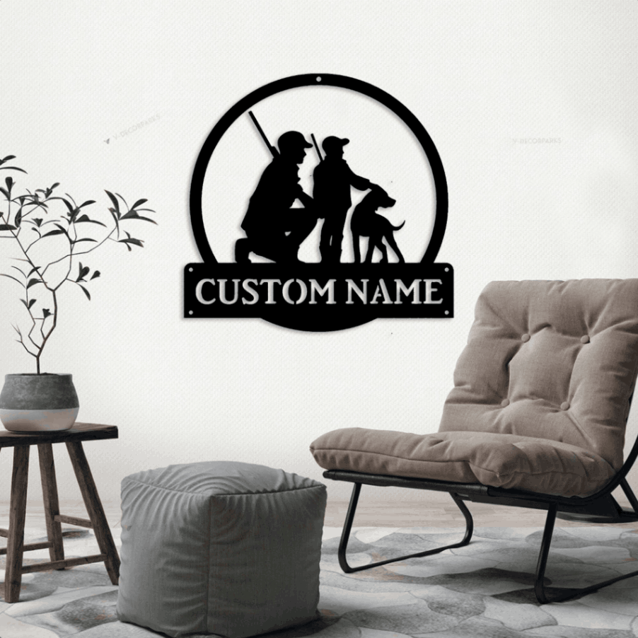 Personalized Hunting Father And Son Monogram Metal Sign Art With Led ...