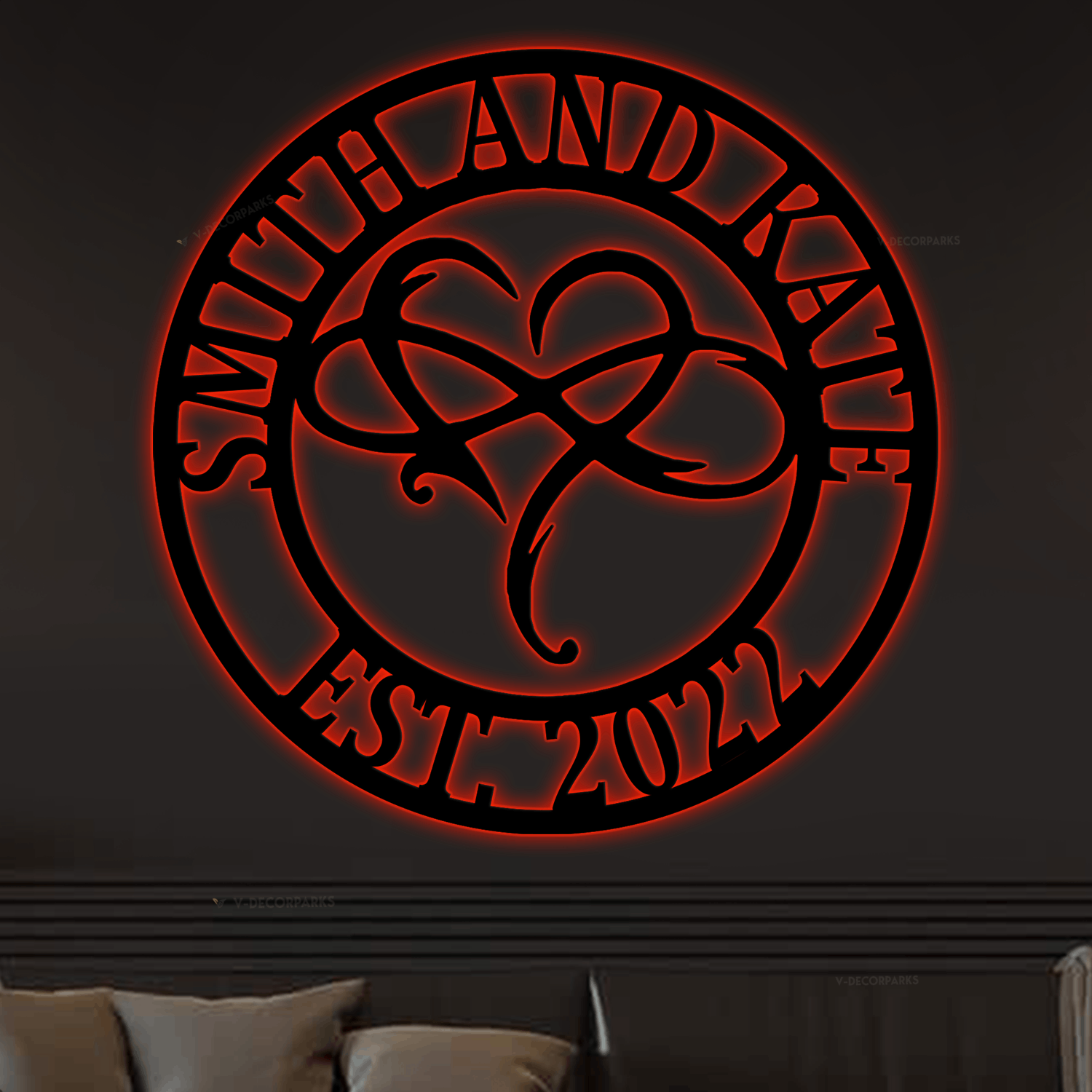 Personalized Infinity Heart Metal Sign With Led Lights, Infinity Sign ...