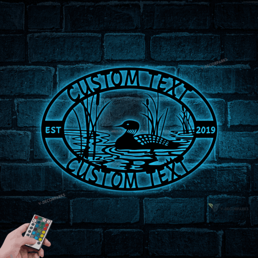 Personalized Lake House Duck Metal Sign Led Lights, Pond Bird Wall ...