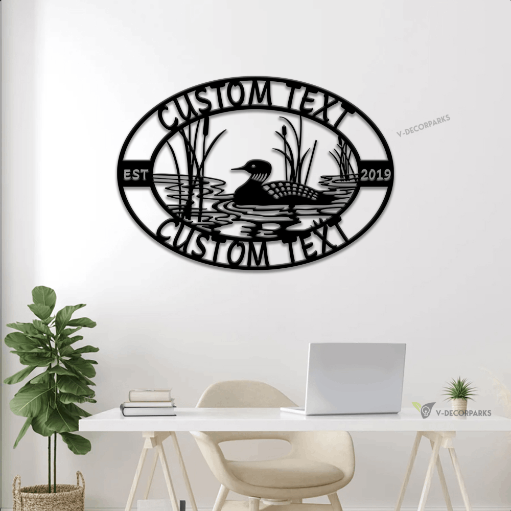 Personalized Lake House Duck Metal Sign Led Lights, Pond Bird Wall ...