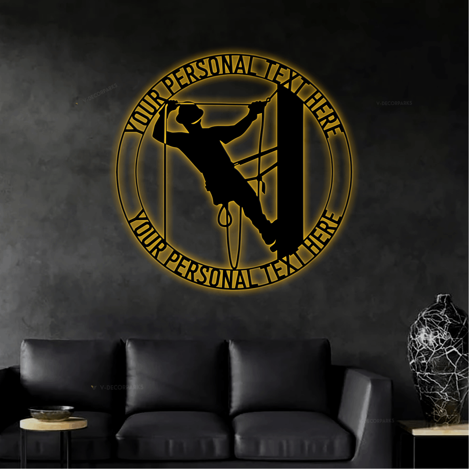 Personalized Lineman Worker Metal Sign With Led Lights, Custom Lineman ...