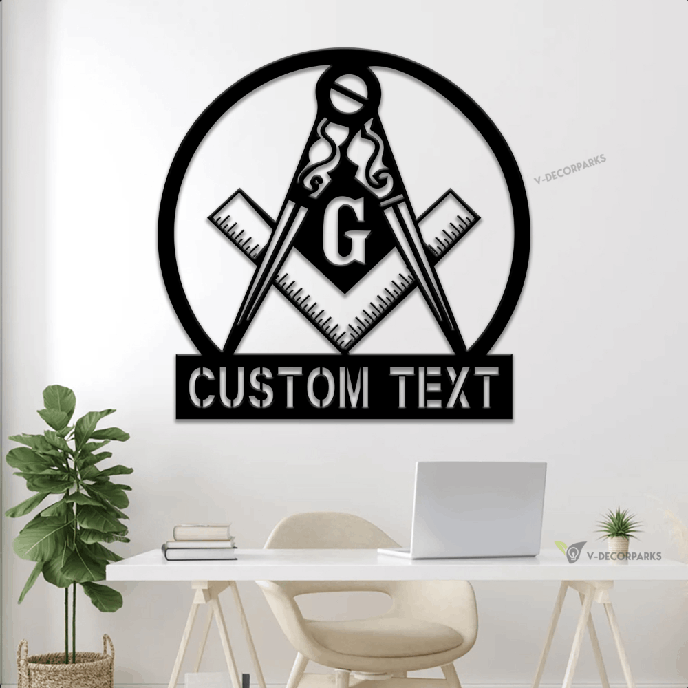Personalized Mason Metal Sign With Led Lights, Custom Masonic Name Sign ...