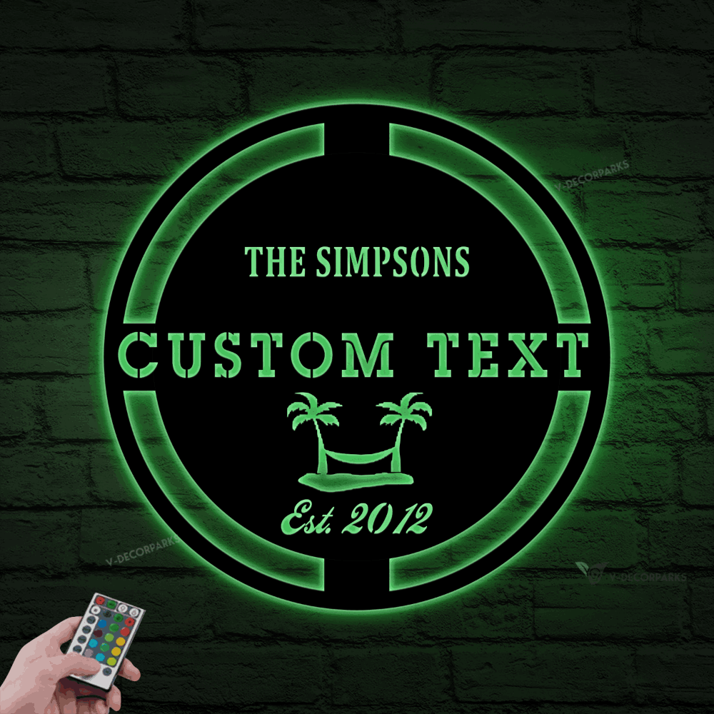 Personalized Metal Beachhouse Sign With Led Lights, Metal Swimming Pool ...