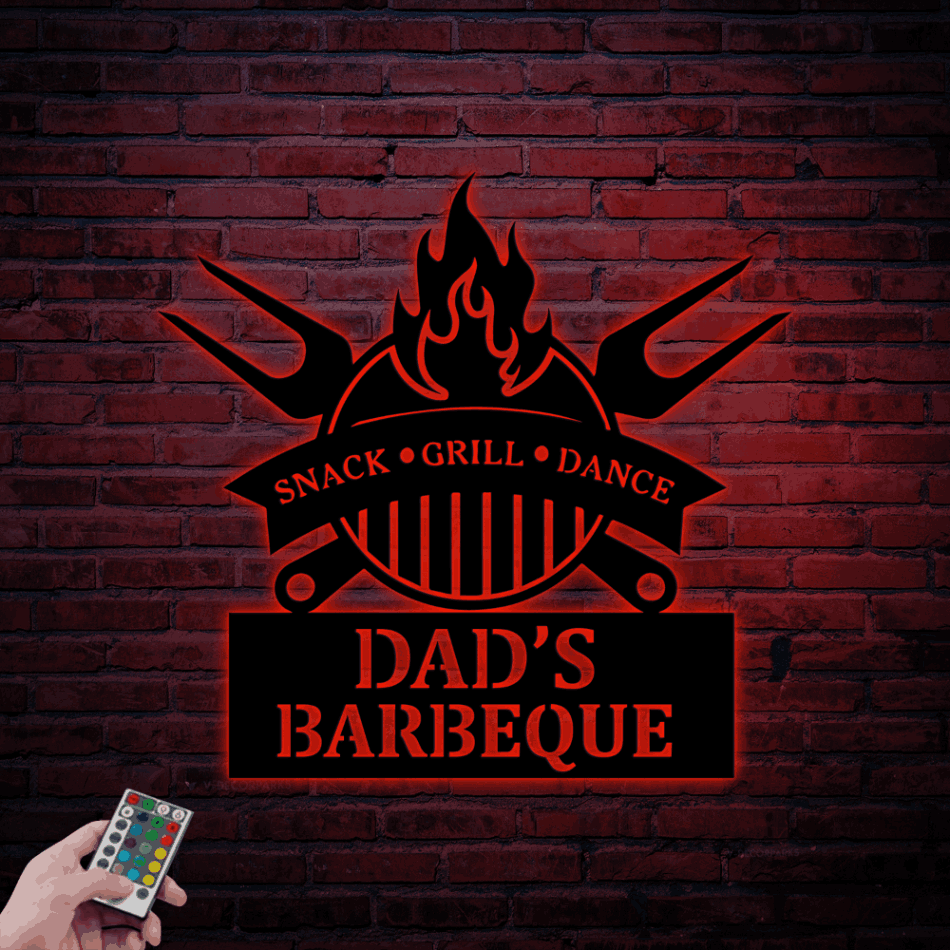 Personalized Metal Grilling With Led Lights Sign, Custom Metal Grill ...