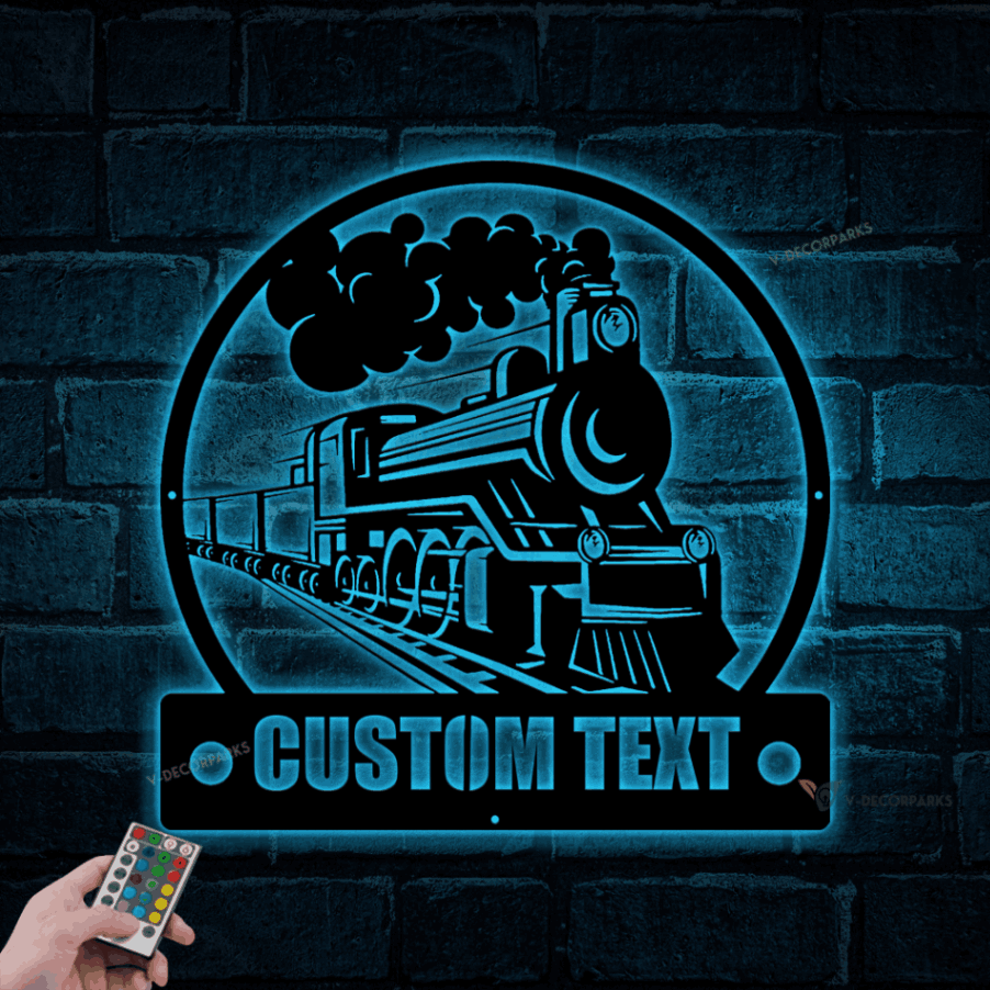 Personalized Metal Train With Led Lights, Custom Railroad Train Metal ...