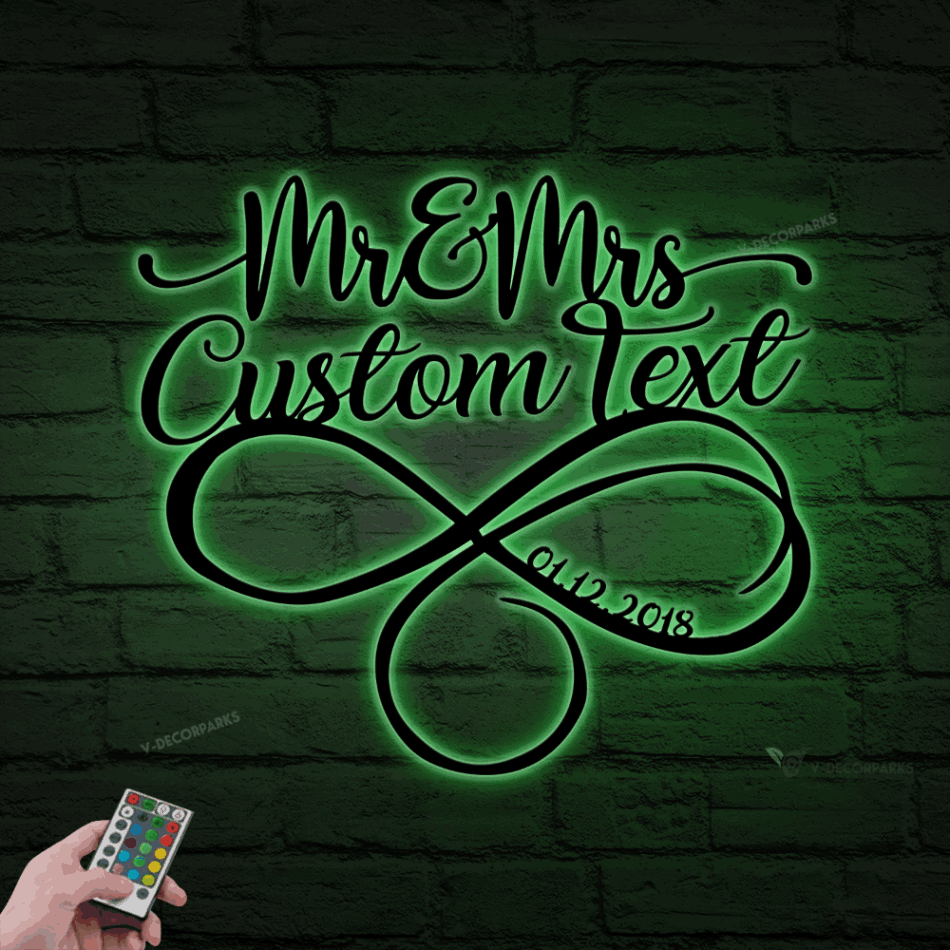 Personalized Name Couple Metal Sign Led Lights, Valentine Day Gift ...