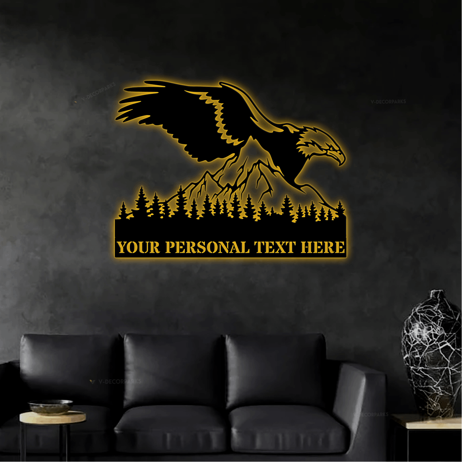 Personalized Led Lights Nature Wildlife Eagle Metal Sign, Custom Nature ...