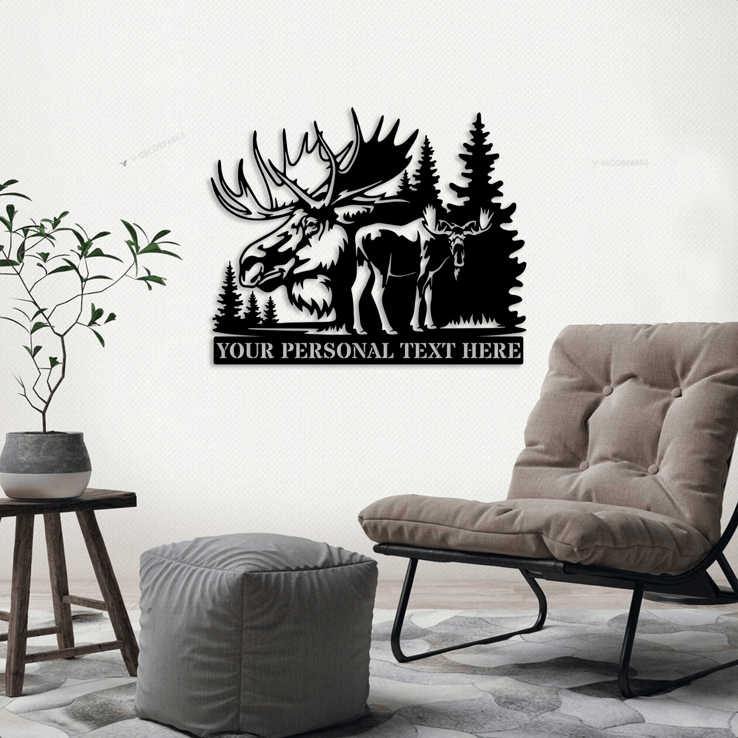 Personalized Nature Wildlife Moose Led Lights Metal Sign, Custom Animal ...
