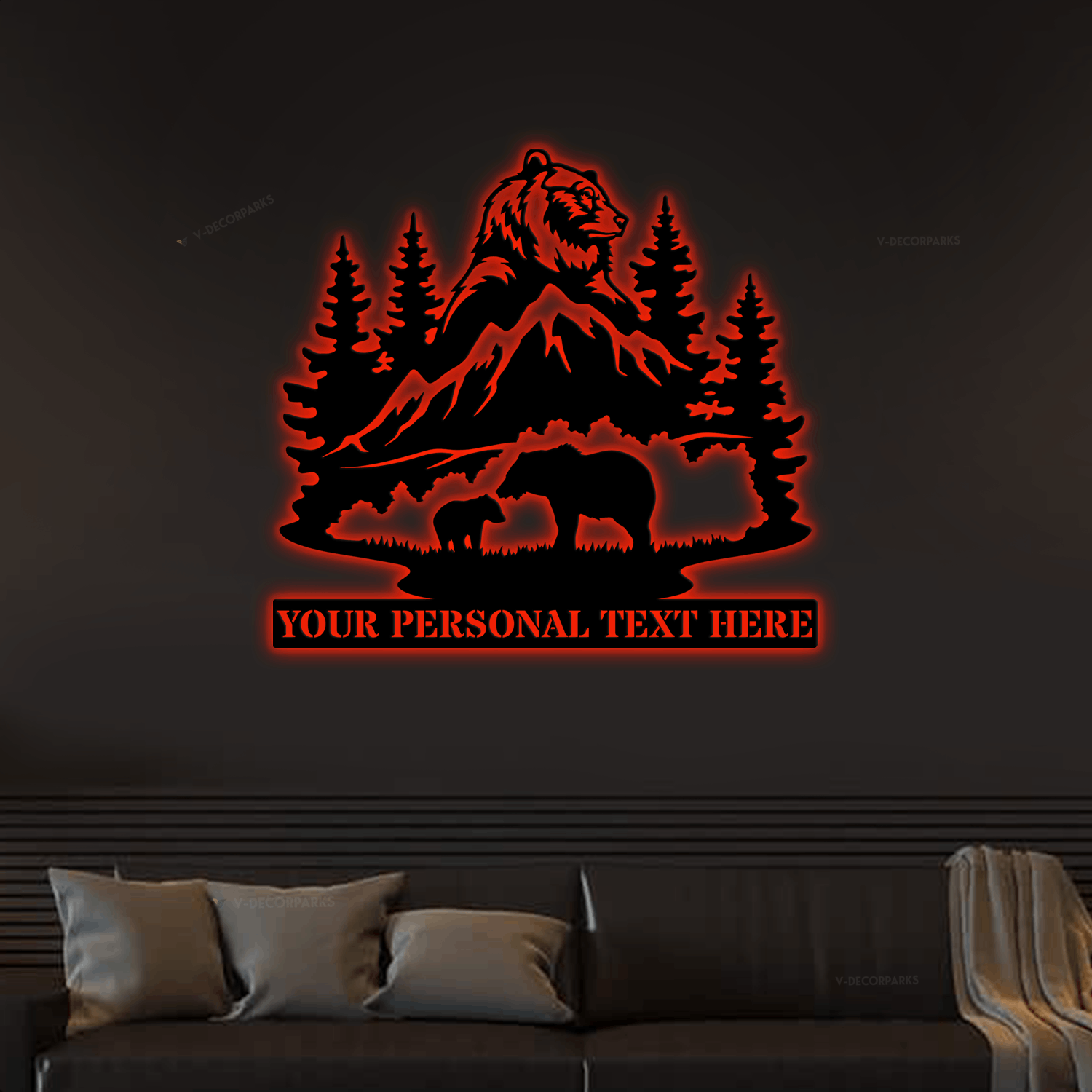 Personalized Nature Wildlife Mountain Bear Family Metal Sign, Custom ...