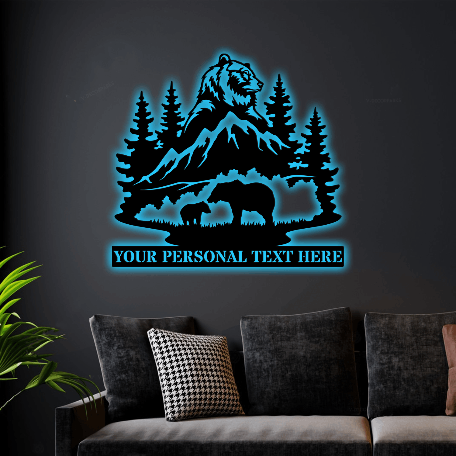 Personalized Nature Wildlife Mountain Bear Family Metal Sign, Custom ...