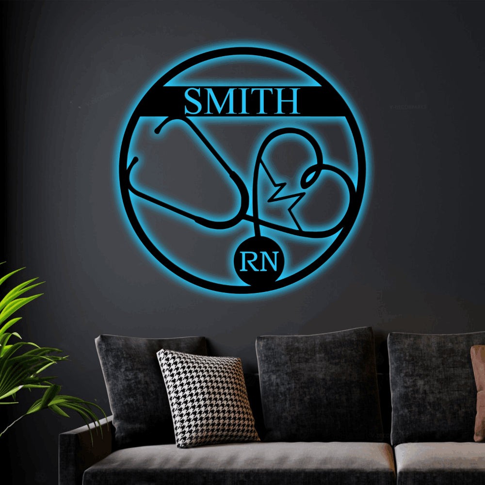 Personalized Nurse Sign With Led Lights, Hospital Sign, Custom Doctor ...